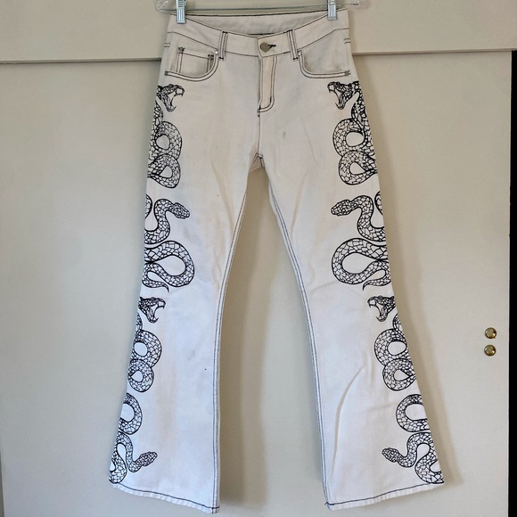 Dolls Kill | Jeans | Dollskill X Milkinit Ecru Cobra Jeans Low Rise ...